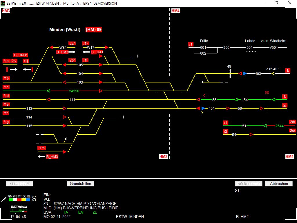 ESTWsim - Version 8.0 Minden